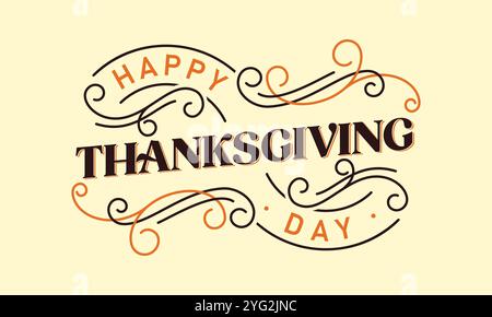 Typography letter Happy Thanksgiving Day template background. Vector illustration Stock Vector ...