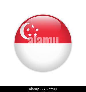 Singapore flag, vector illustration on a white background Stock Vector ...