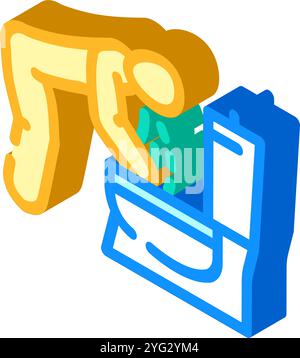 nausea vomiting disease symptom isometric icon vector illustration ...