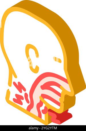 difficulty swallowing disease symptom isometric icon vector. difficulty ...
