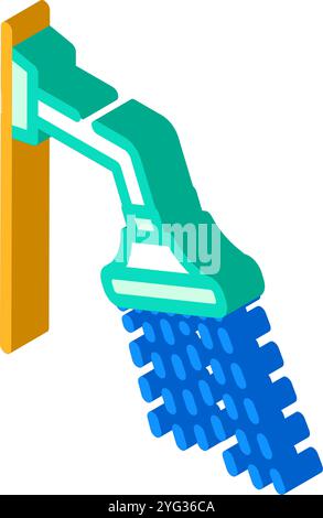 low flow showerhead water saving line icon vector illustration Stock ...