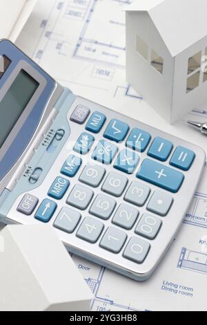Blueprints, calculators and models Stock Photo - Alamy