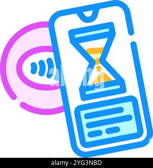 payment progress nfc technology line icon vector illustration Stock ...