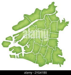 Map of Osaka Prefecture with boundaries Stock Photo - Alamy