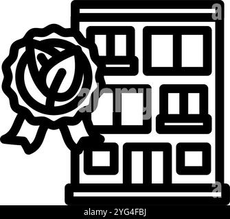 leed certification green building line icon vector. leed certification ...