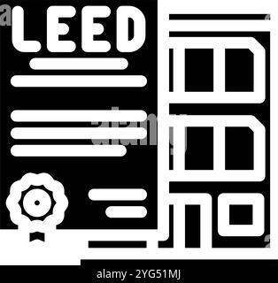 leed certification green building glyph icon vector. leed certification ...