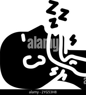 sleep apnea man disease glyph icon vector illustration Stock Vector ...