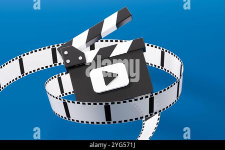 Cartoon clapper board model, 3d rendering. 3d illustration Stock Photo ...