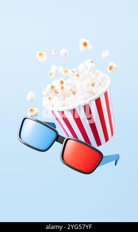 3d movie glasses. 3d rendering illustration on white background Stock ...