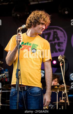 Jon McClure of Reverend and the Makers performing live on stage at the ...