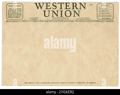 Blank 1940s Western Union telegram Stock Photo - Alamy