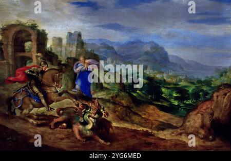 Saint George Slaying the Dragon 1600 by Bartholomäus Spranger Antwerp ...