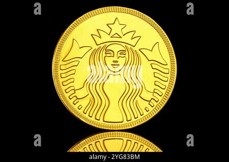 Starbucks Large Chocolate Coin Stock Photo - Alamy