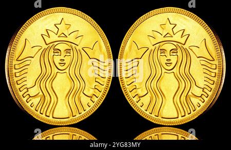 Starbucks Large Chocolate Coin Stock Photo - Alamy