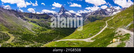 famous hiking trails in Switzerland, amazing Alps, Valais canton ...