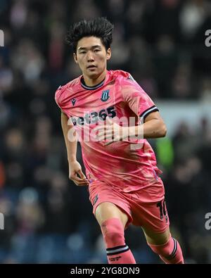 Bae Jun-Ho of Stoke City arrives at the stadium before the Sky Bet ...