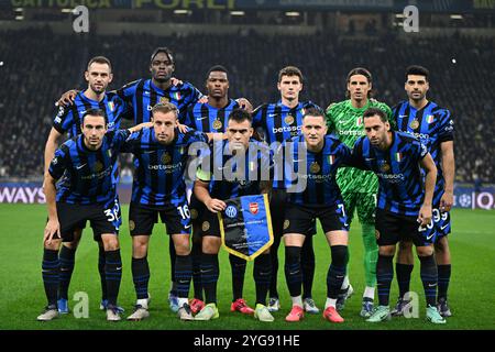 Lineup of Inter FC in action during the Italian Serie A football match between Inter FC and ...