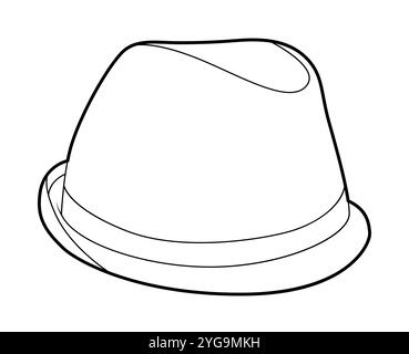 Template trilby hat vector illustration flat sketch design outline ...