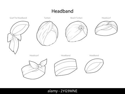Set of Headband - Turban Scarf Tie Headscarf Summer Head Fashion ...