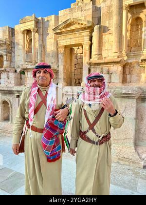 Men in Jordan at Historical Landmark Stock Photo - Alamy