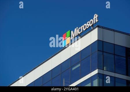 Bucharest, Romania - November 04, 2024: The Microsoft logo is seen ...