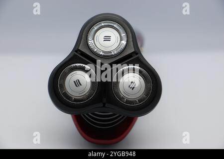 New black electric razor close up isolated on white background Stock ...