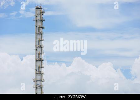 Oil rectification and distillation column at an chemical plant Stock ...