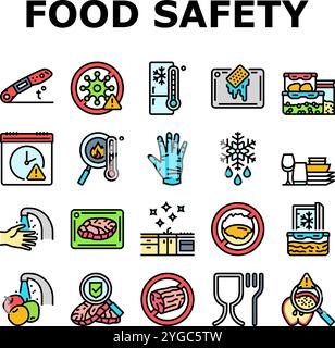 food safety hygiene inspection icons set vector Stock Vector Image ...