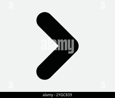 Caret Right Symbol Arrow Pointing Point Side Next Path East Turn Road Sign Black White Shape ...
