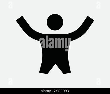 Success. happy man jumping. Winner celebrating. Vector simple victory ...