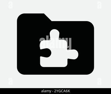 Folder solution icon flat vector. Creative business. Puzzle idea Stock ...