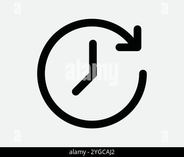 Outline vector clock time icon isolated on white background. esp Stock ...
