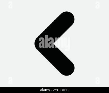 Caret Left Symbol Arrow Pointing West Side Turn Point Direction Path Black White Outline Shape ...