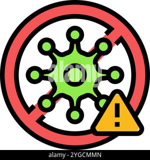 cross contamination prevention color icon vector illustration Stock ...