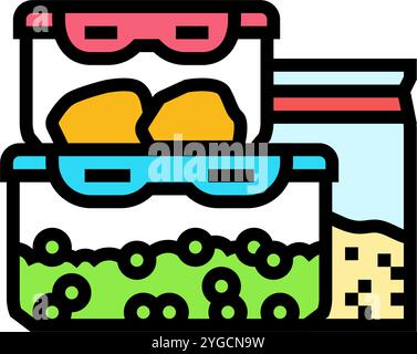 proper food storage food safety color icon vector illustration Stock ...