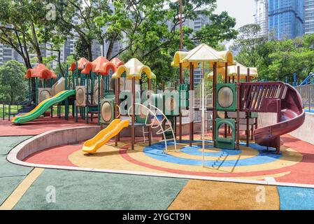 Colorful view of KLCC Park Playground in Kuala Lumpur, Malaysia Stock ...