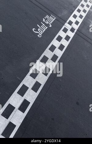 Track markings, finish line, F1 Grand Prix Racetrack, Montreal ...