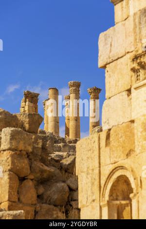 A closeup shot of ancient ruins in Petra, Jordan on a sunny day Stock ...