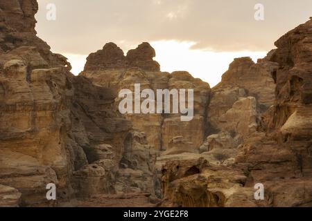 Landscape with sandstone rocks in little petra archaeological site ...