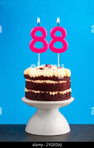 Birthday candle number 88 - Invitation card with orange background ...