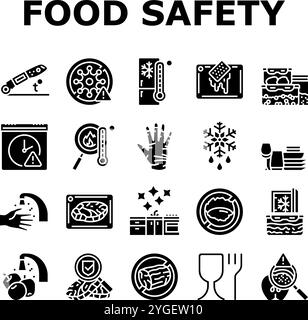 food safety hygiene inspection icons set vector Stock Vector Image ...