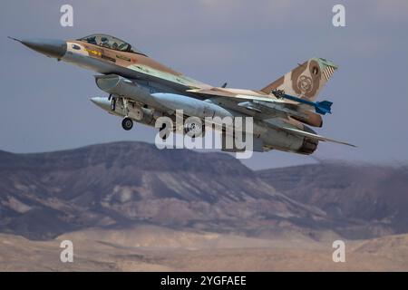 File photo of Israeli F-16C Fighter Jet at Ovda Airbase, Ovda, Israel ...