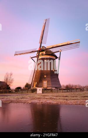 traditional dutch windmill during sunset Stock Photo - Alamy