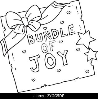 Baby Shower Bundle of Joy Coloring Page for Kids Stock Vector Image ...