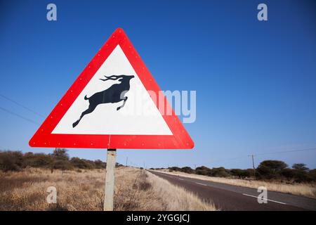 Antelope road warning sign, South Western Cape, South Africa Stock ...