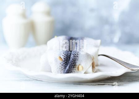 Pickled herring fillets, Rollmops. Traditional Polish Christmas Dinner ...