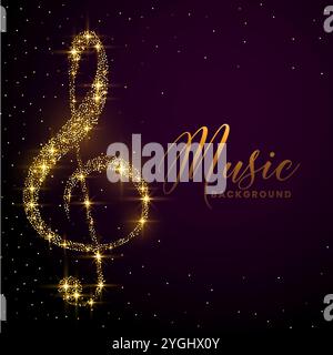 shiny music background with notes and sparkle Stock Vector Image & Art ...