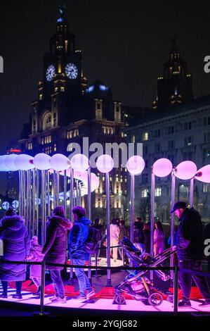 Light installation at Liverpool's River of Light Stock Photo - Alamy