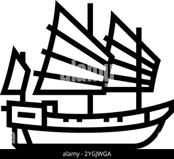 bireme ancient ship line icon vector illustration Stock Vector Image ...