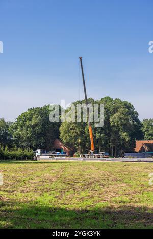 Rural construction. Building a stable base within grazing paddocks ...